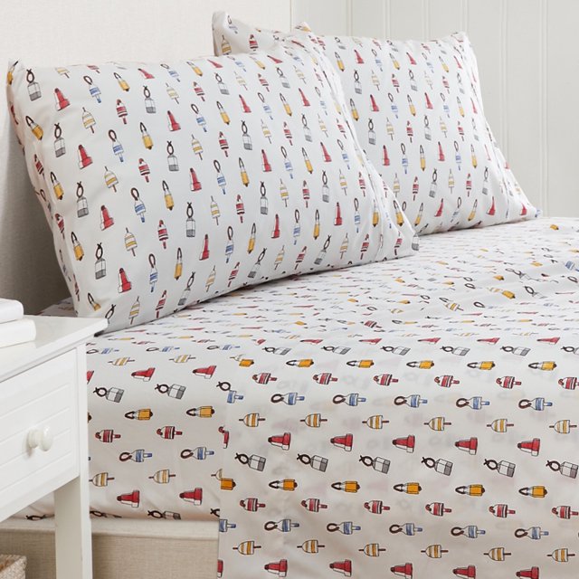 Coastal Inspired Microfiber Sheet Set, King, 4 Pieces - Walmart ...