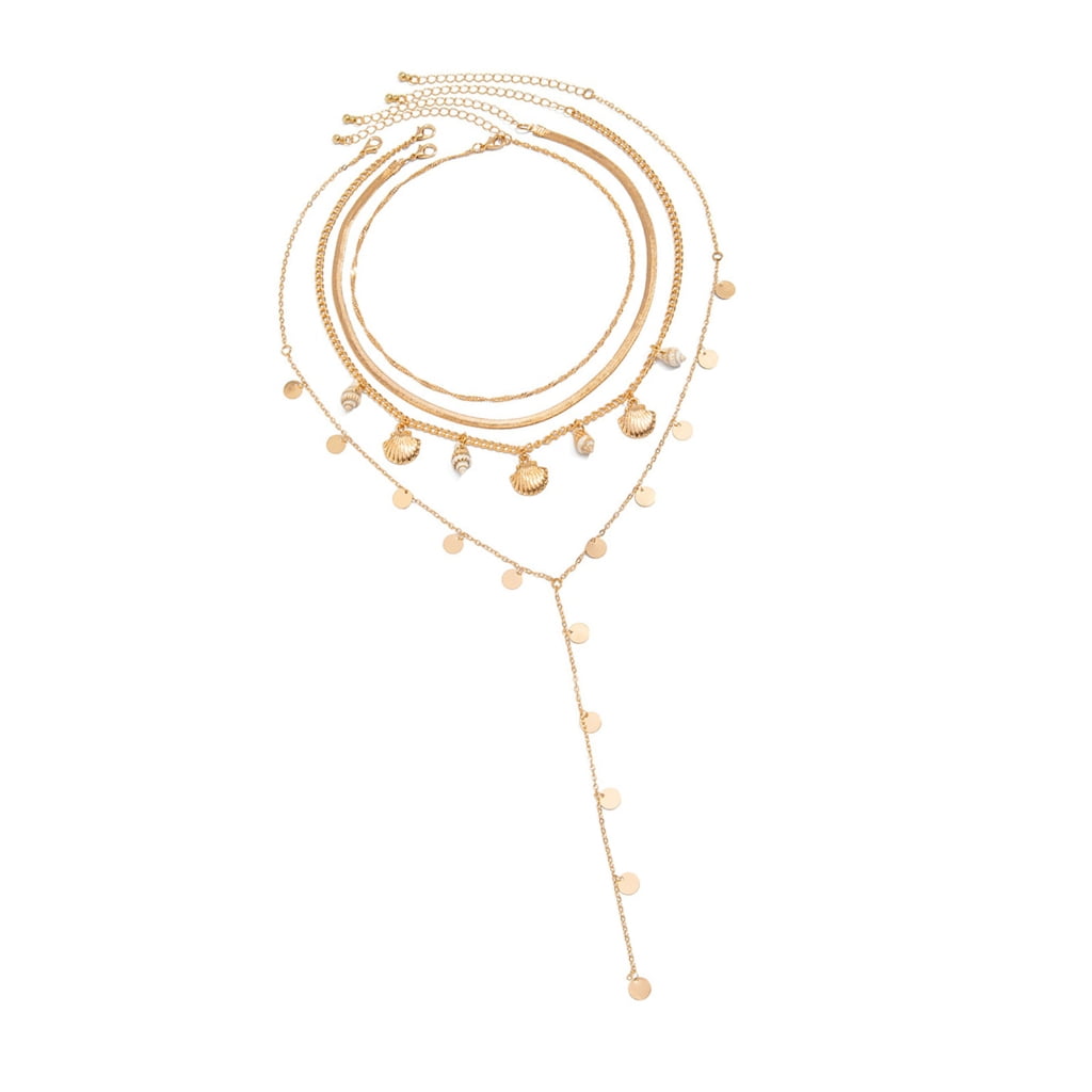 Coastal Inspired Pearls Starfish Necklace Set Stackable Gold Chains ...