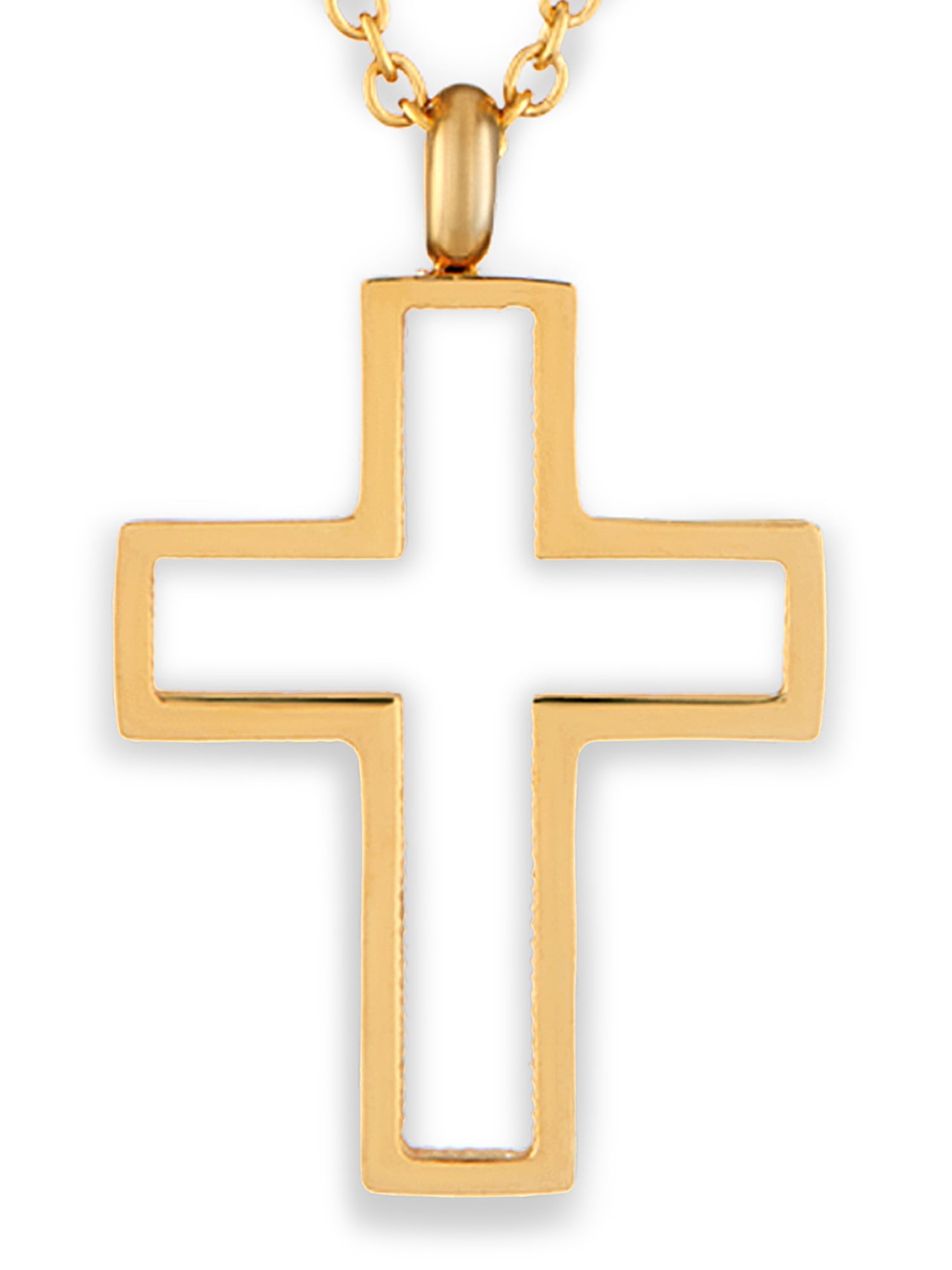 ELYA Women's Polished Open Cross Gold Plated Steel Necklace - Walmart.com