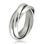 Black and White 3-Band Rolling Ring in Stainless Steel - Walmart.com