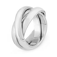 Ladies' Stainless Steel CZ Triple Roll Ring - Walmart.com