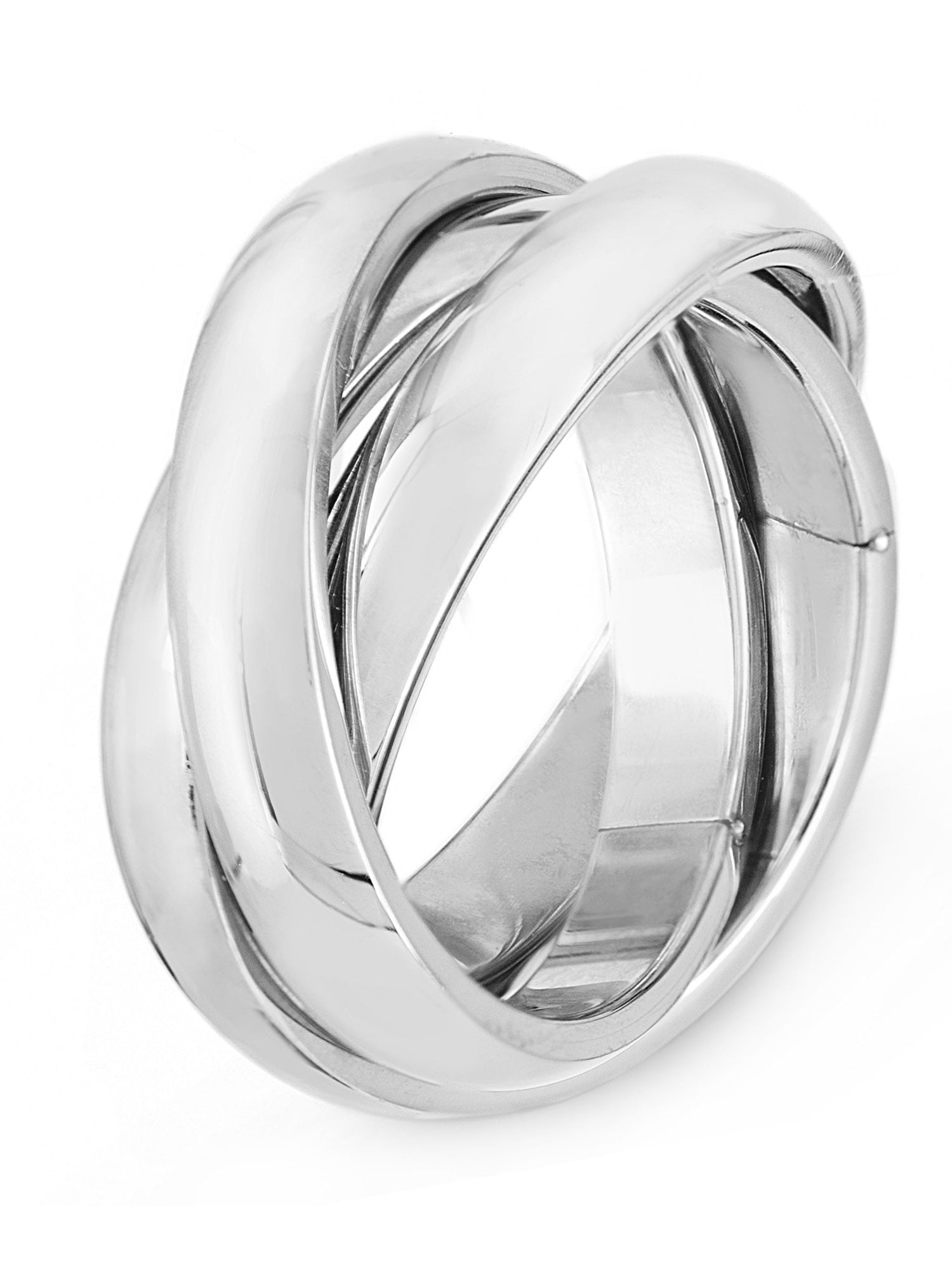 ELYA Jewelry Women's Triple Rolling Intertwined Bands Stainless Steel ...