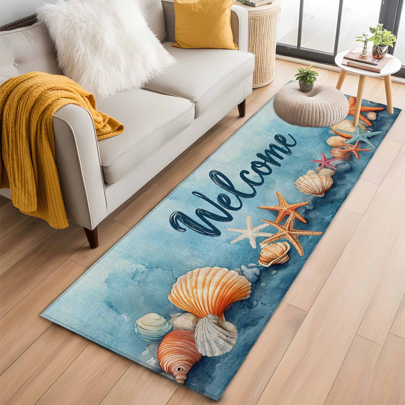 Coastal Kitchen Runner Rug 2x6 Washable Runners for Hallway Non Slip ...