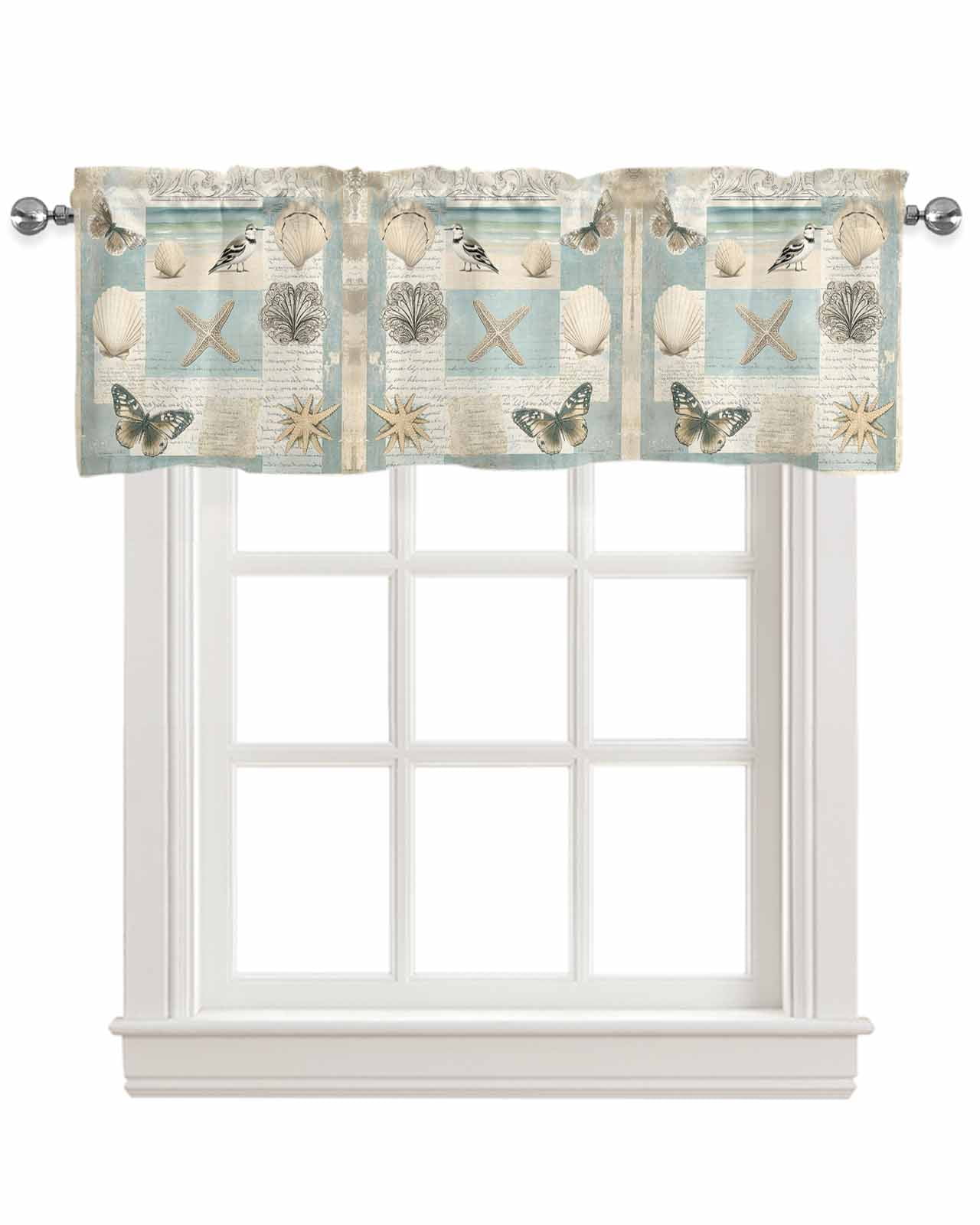 Coastal Kitchen Valances for Windows Farmhouse Linen Window Valance ...