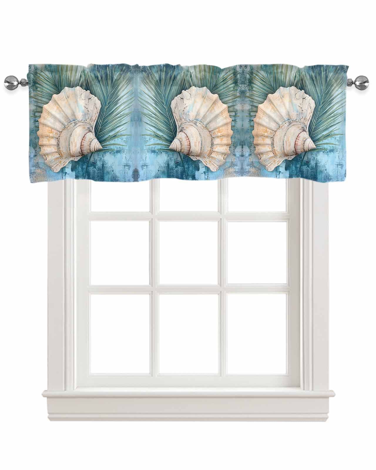 Coastal Kitchen Valances for Windows Farmhouse Linen Window Valance ...