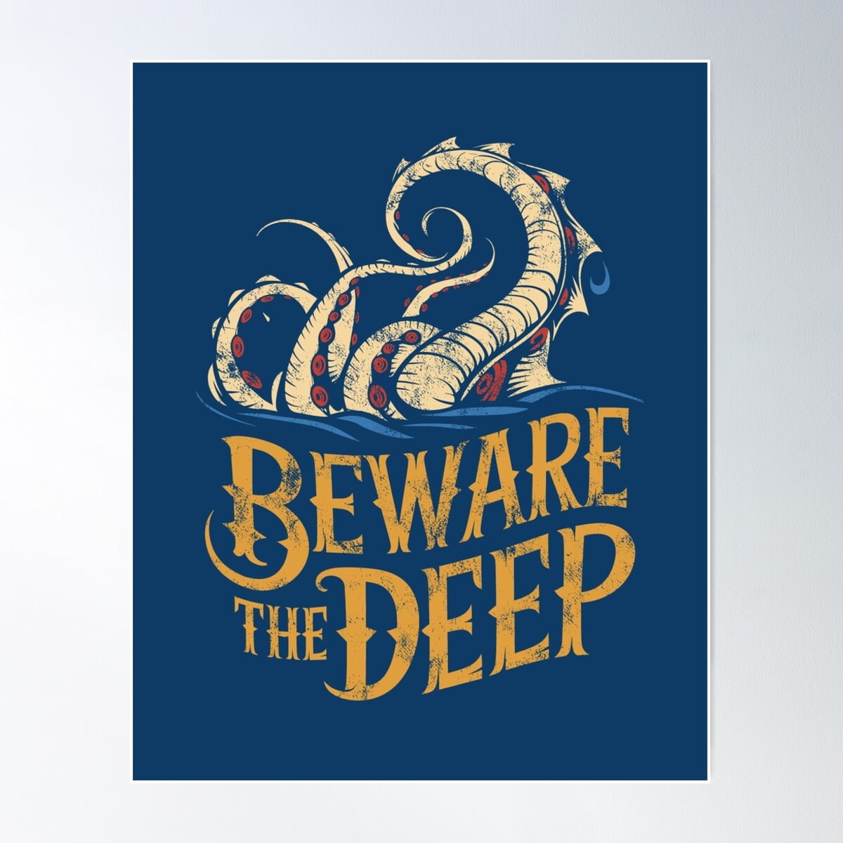 Coastal Kraken Legend Poster Wall Art, Modern Wall Decor For Living ...