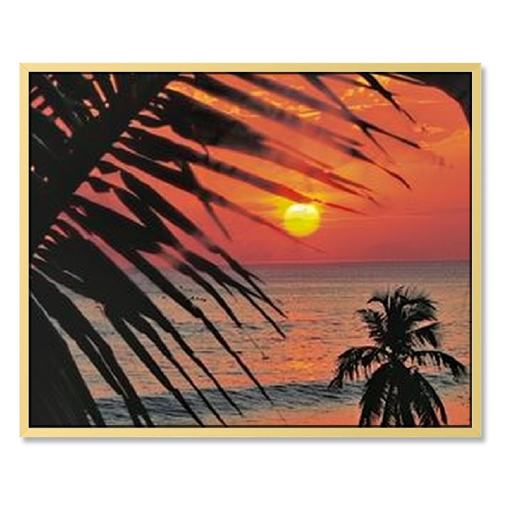 Coastal Landscape Wall Art Palm Tree Beach Sunset Landscape Poster Wall ...