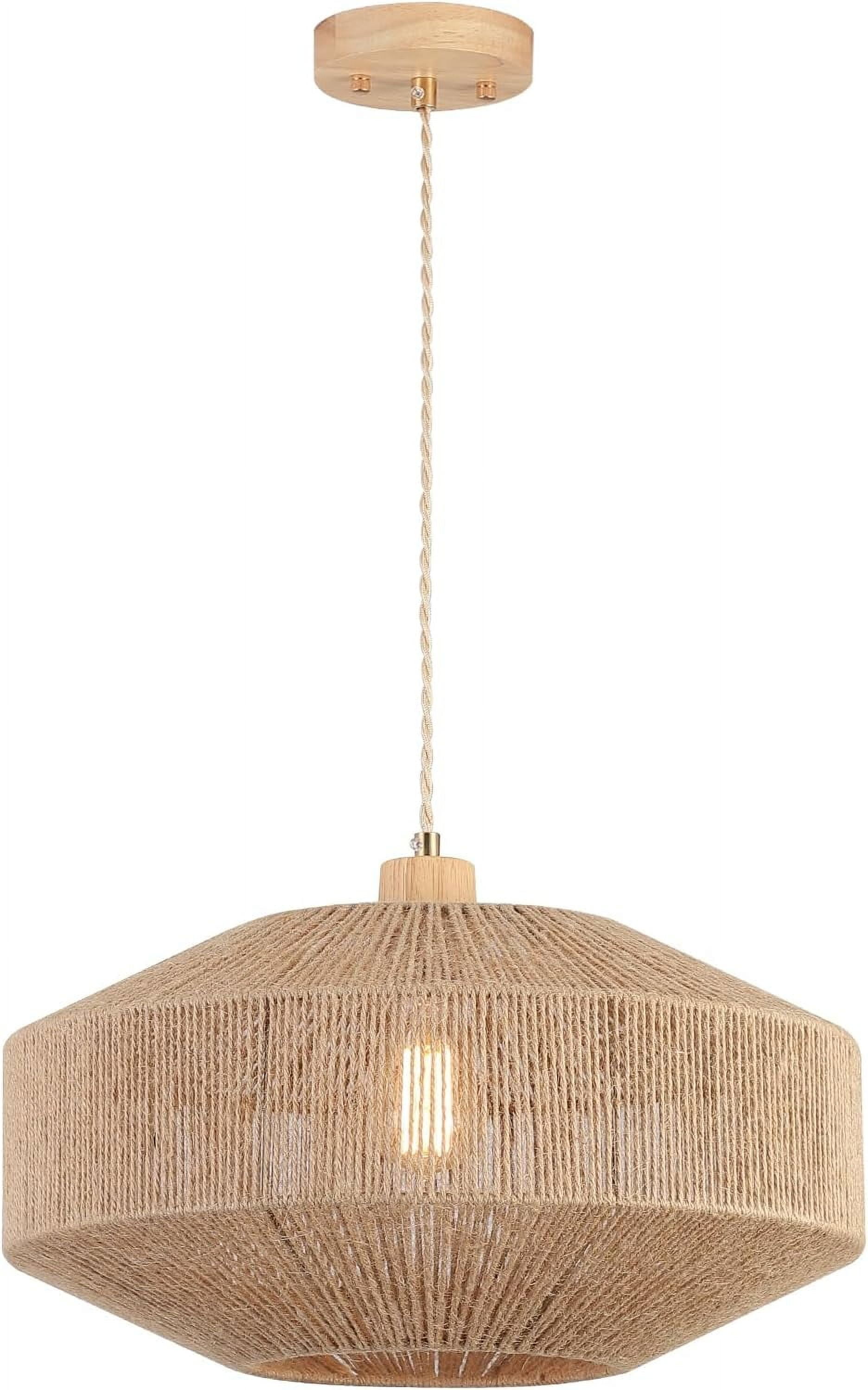 Coastal Large Woven Pendant Light Fixture 17.8 inch One-Light ...