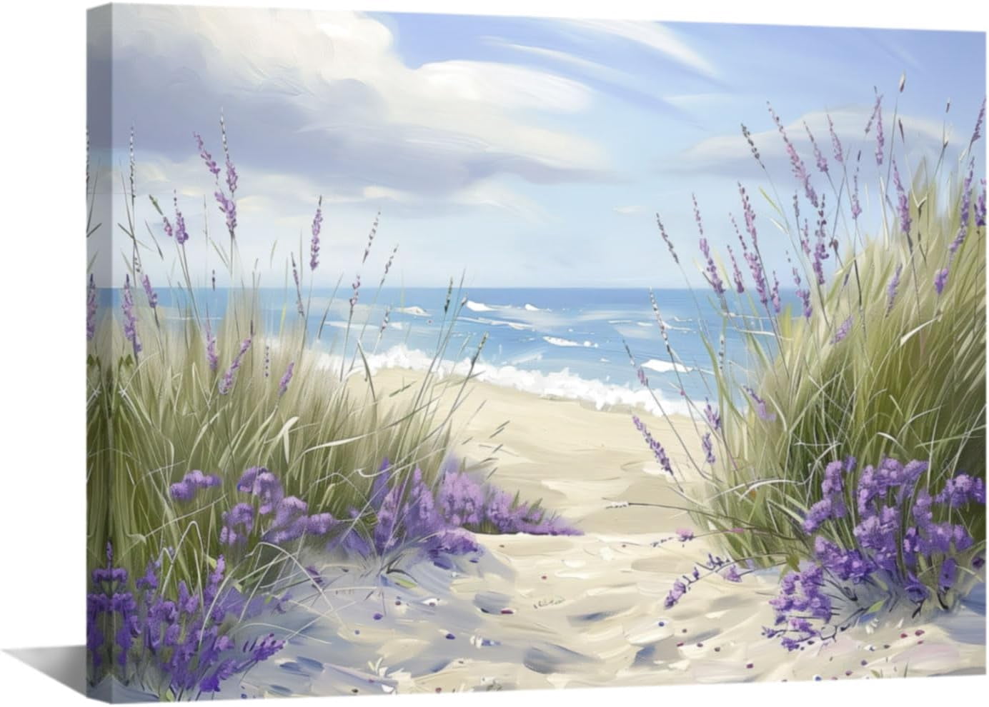 Coastal Lavender Wall Art Purple Lavender Flowers Pictures Sunset ...