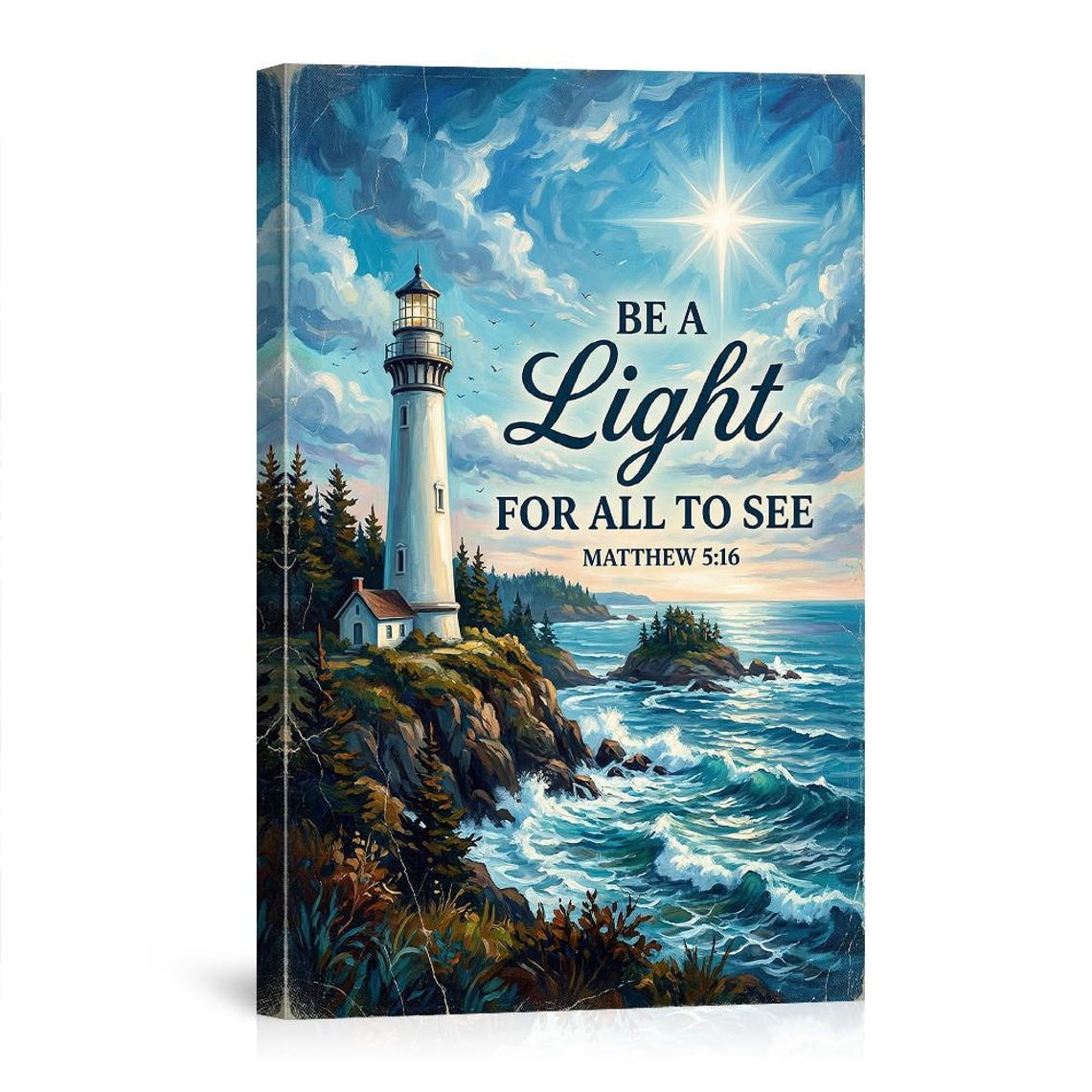 Coastal Lighthouse On Rocky Cliff Be A Light For All To See Matthew 5 ...