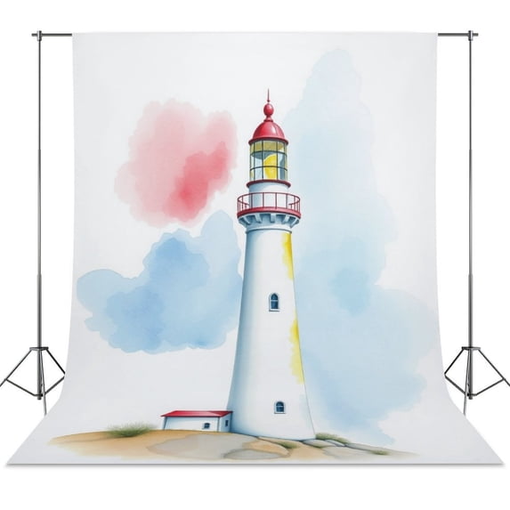 Coastal Lighthouse Scene Party Backdrop Birthday Decoration Backgrounds ...