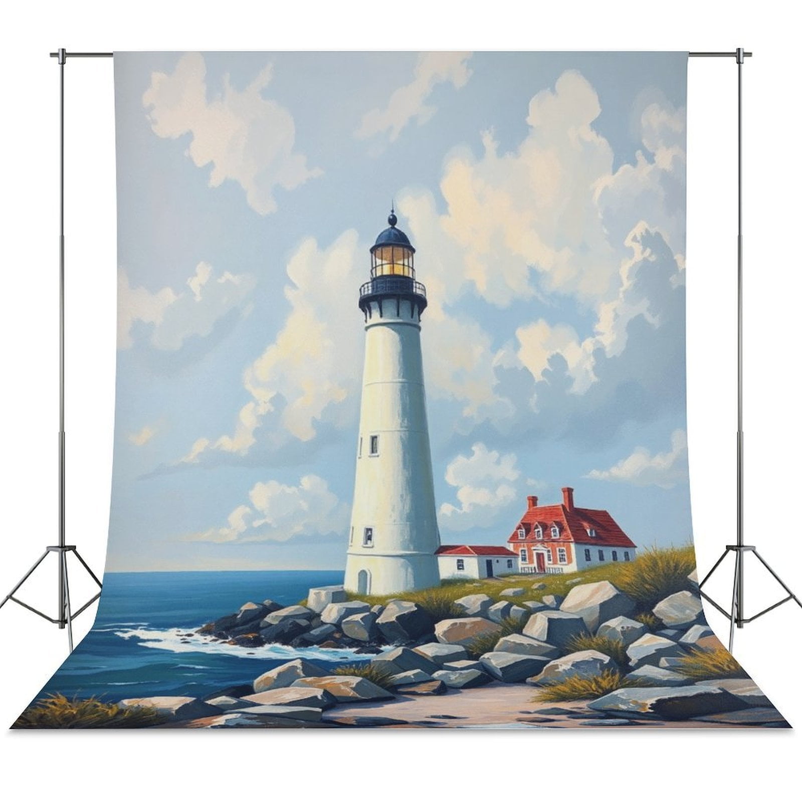 Coastal Lighthouse Scene Party Backdrop Birthday Decoration Backgrounds ...