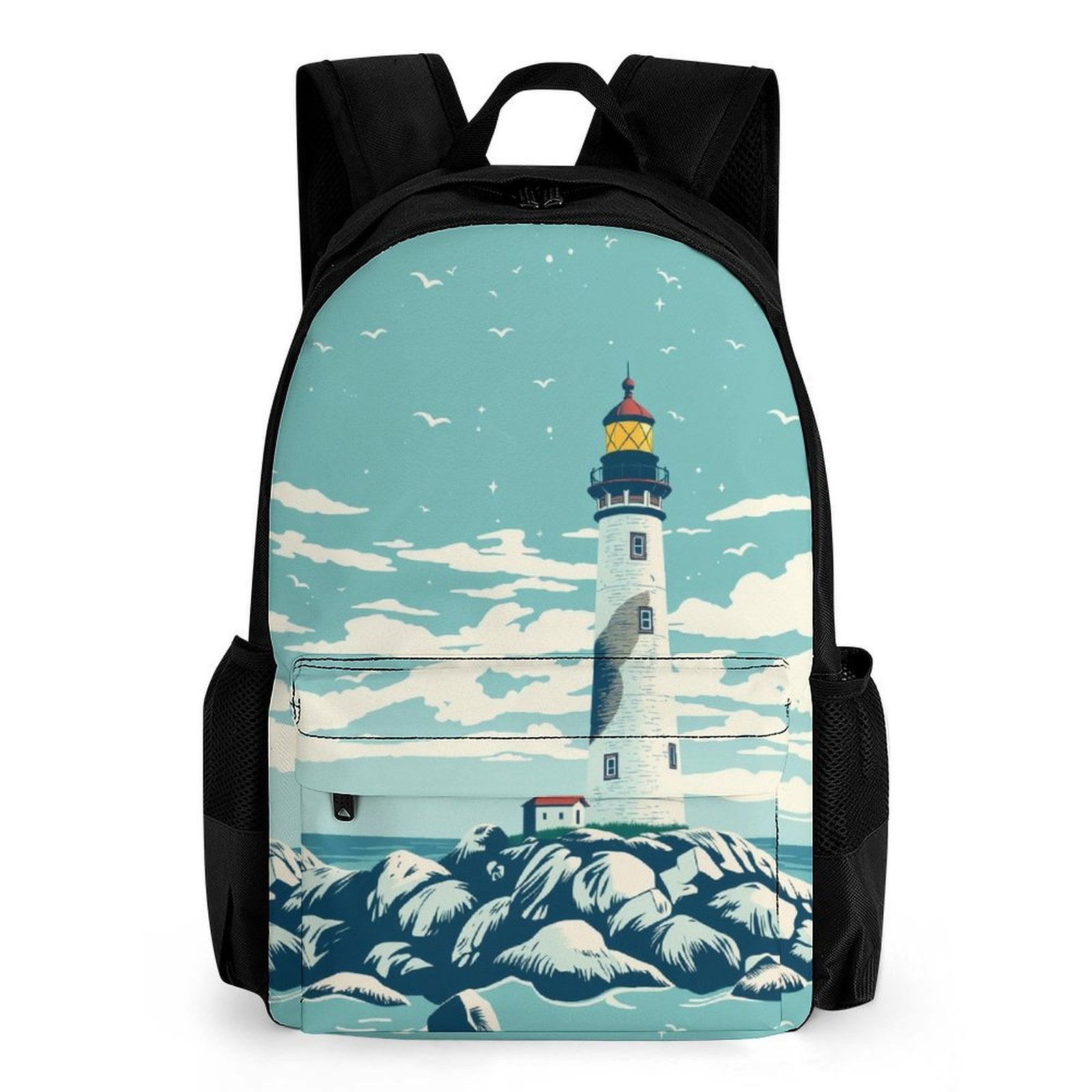 Coastal Lighthouse Scene Student Travel Bags Laptop Daypack Backpack ...