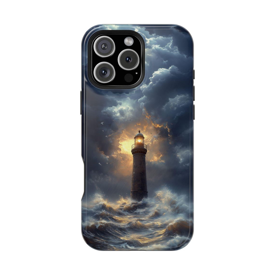 Coastal Lighthouse Stormy Ocean Nautical Landscape Phone Case for ...