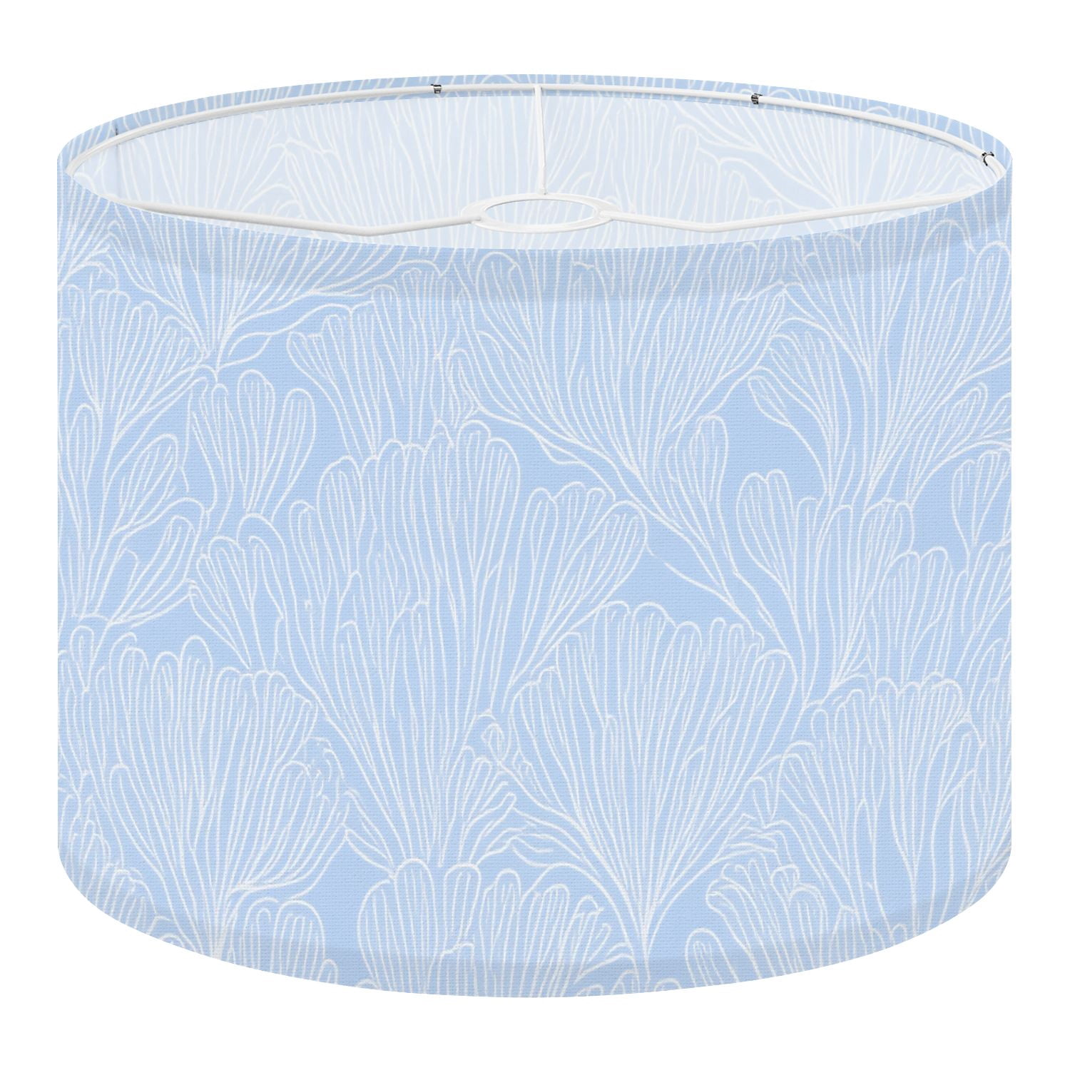 Coastal Linen Drum Lampshades Blue White Coastal Boho Striped Wave ...