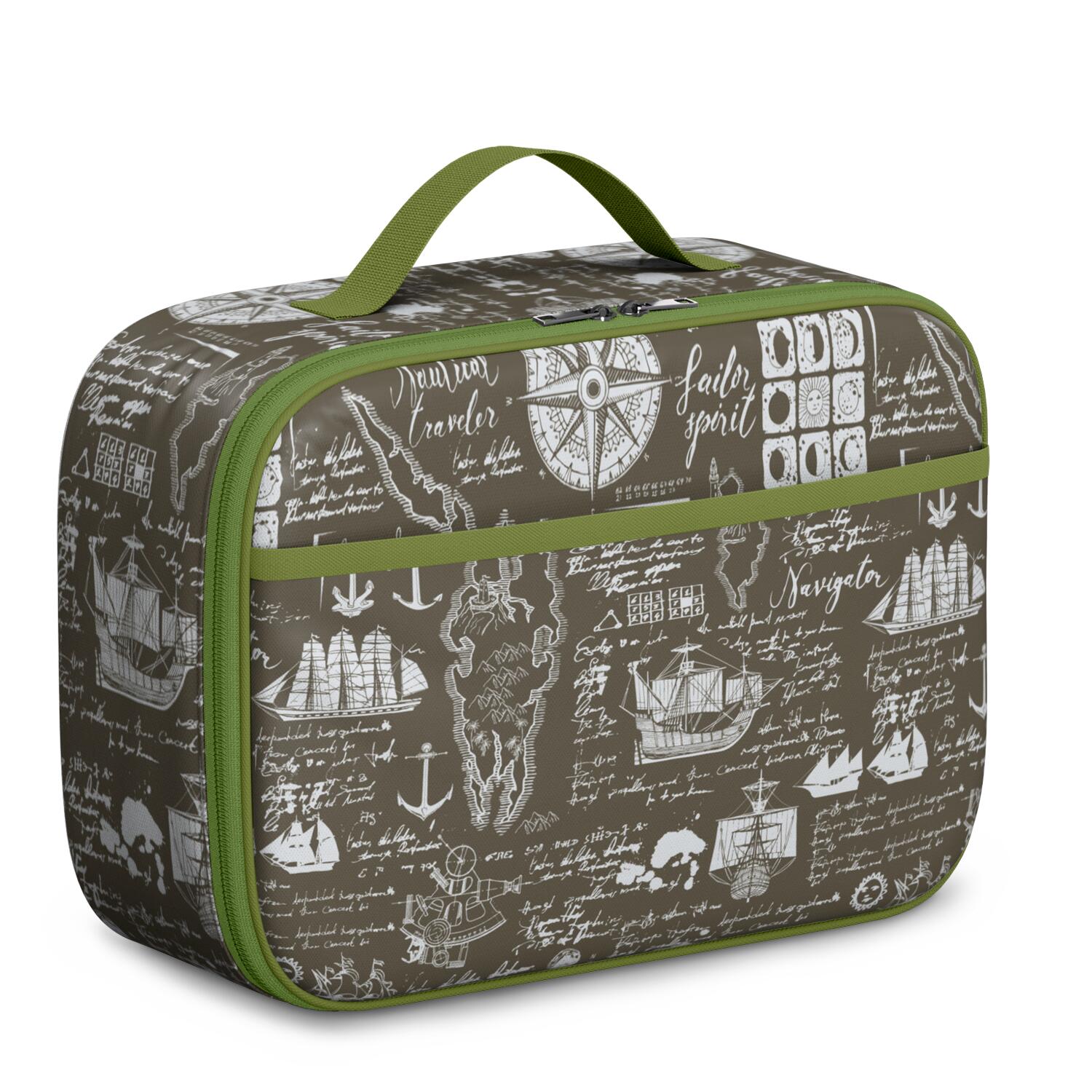 Coastal Lunch Tote – Nautical Anchor Boat Sea Seaside Marine Waves ...