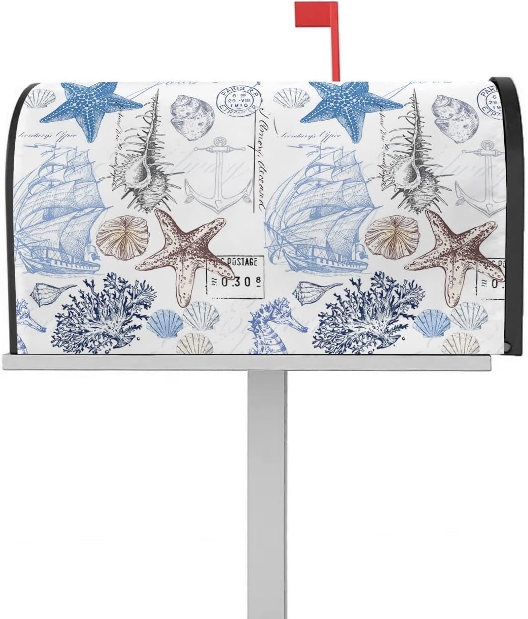 Coastal Mailbox Cover Magnetic Nautical Starfish Seashell Underwater ...