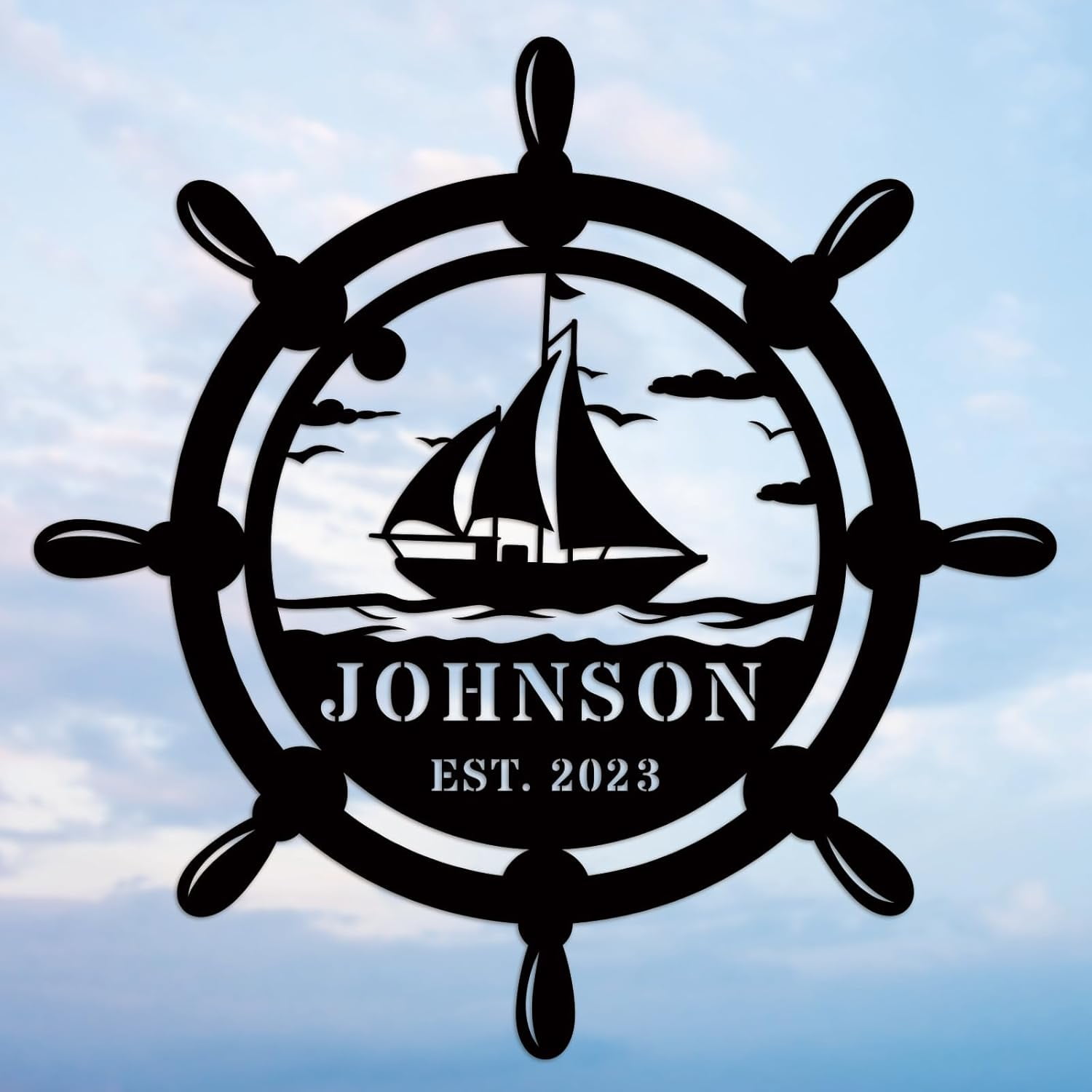 Coastal Metal Boat Anchor Sign, Metal Wall Art Decor, Nautical Outdoor ...