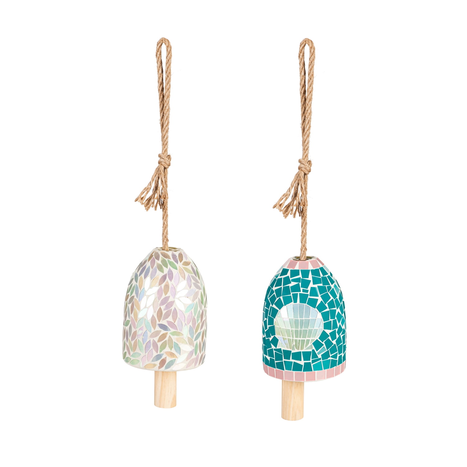 Coastal Mosaic Glass Bell Chime, Asst of 2 - Walmart.com