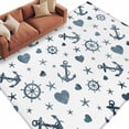 Coastal Nautical Area Rug 8x10 Washable Rug Non Slip Ocean Modern Blue ...