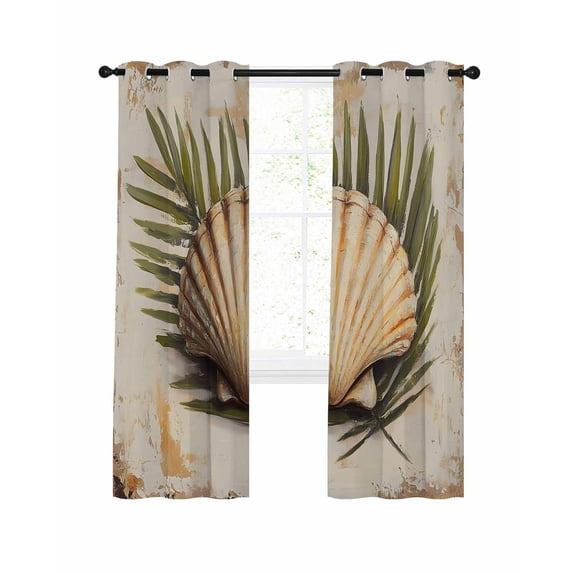 Coastal Nautical Blackout Curtains, Light Blocking Print Window ...