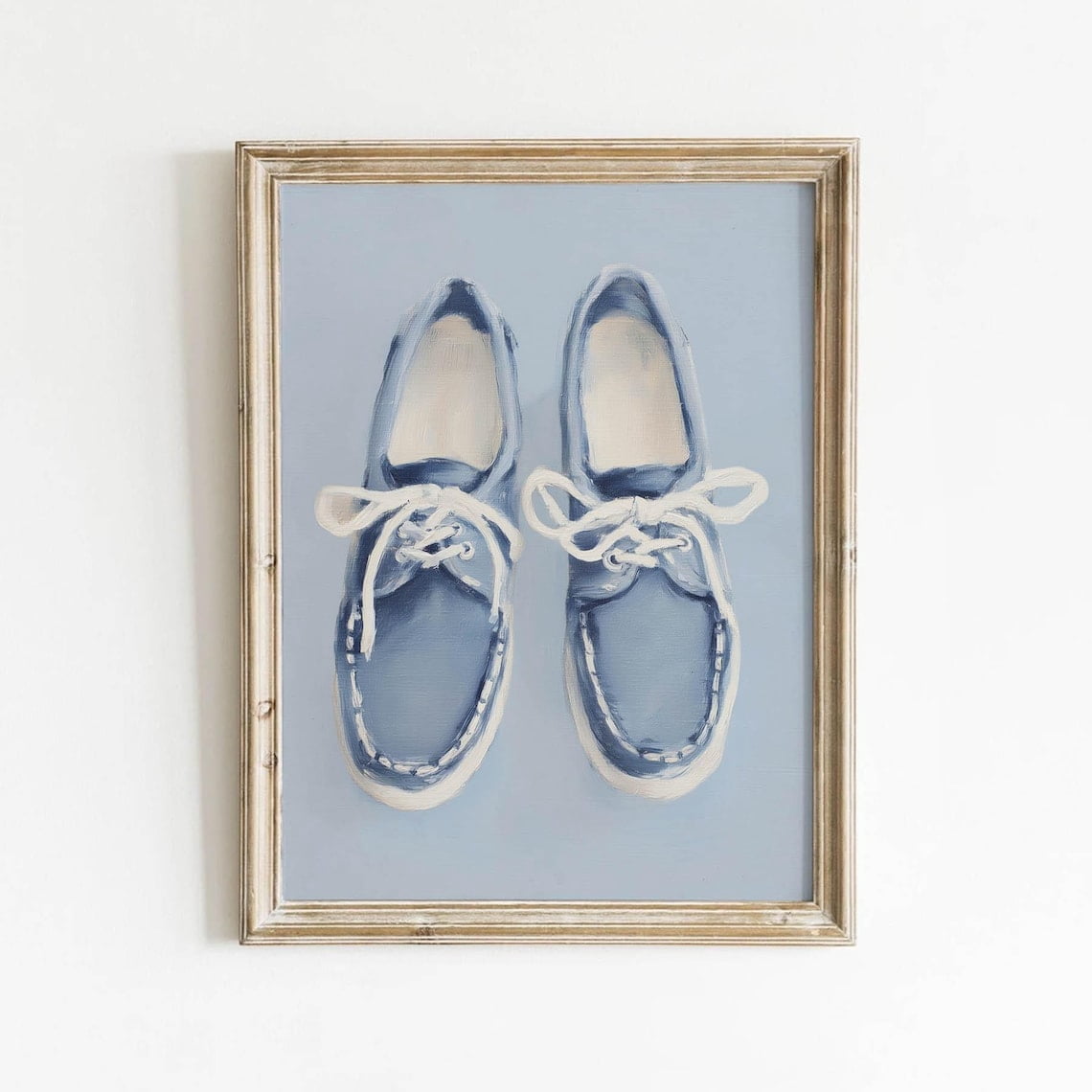 Coastal Nautical Boat Shoes Pastel Blue Preppy Beach Decor Relaxed ...