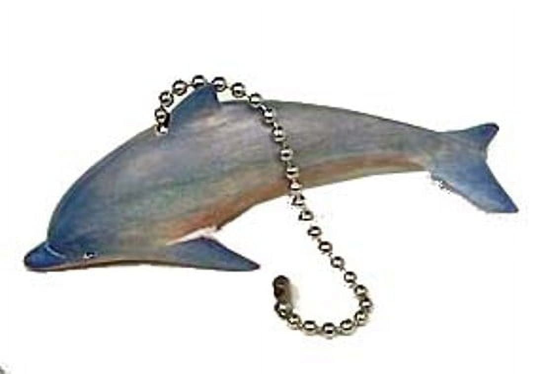 Coastal Nautical Bottlenose Dolphin Whitewashed Carved Wood Ceiling Fan ...