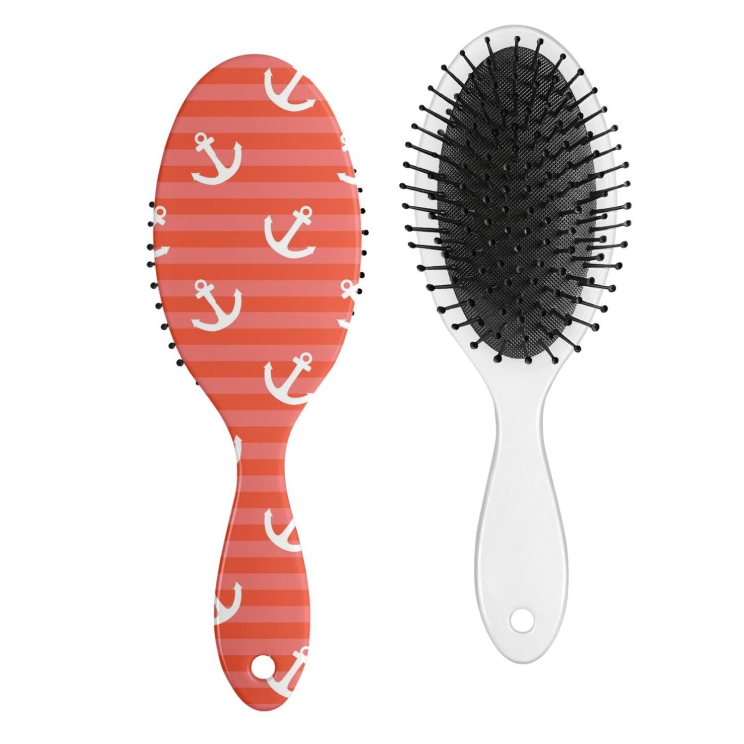 Coastal Nautical Hair Brush with Fishing and Mariner Prints, Ocean ...