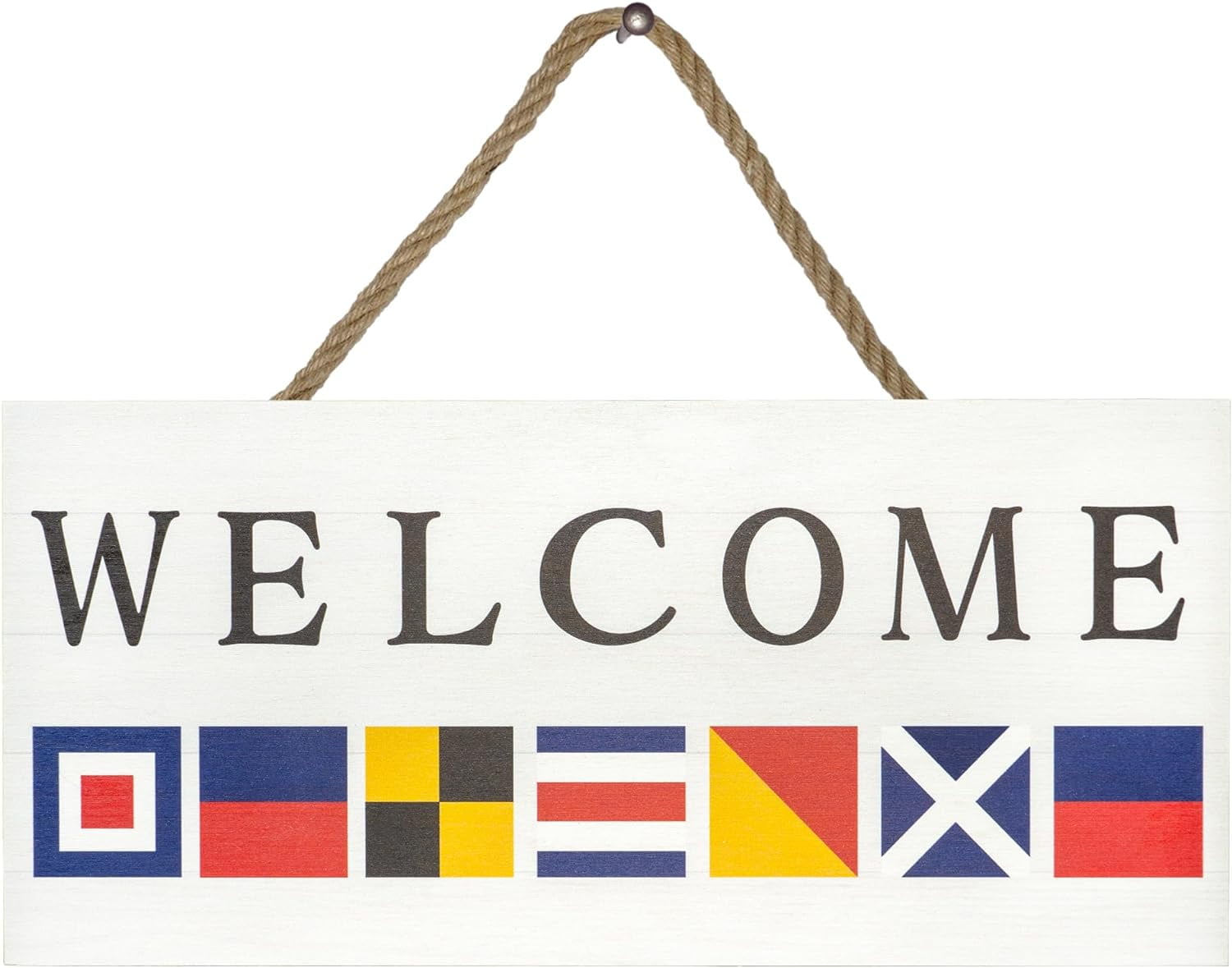 Coastal Nautical Maritime Flag Welcome Sign for Front Door, Beach House ...