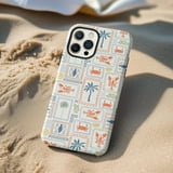 Coastal Nautical Palm Tree Ocean Phone Case 17 16 15 14 13 12 11 Pro ...
