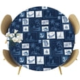 Coastal Nautical Round Tablecloth 36-44 Inch Round Fitted Table Cloth ...
