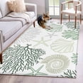Coastal Ocean Area Rug 3x5 FT, Non Slip Entryway Bedside Carpet, Sage ...