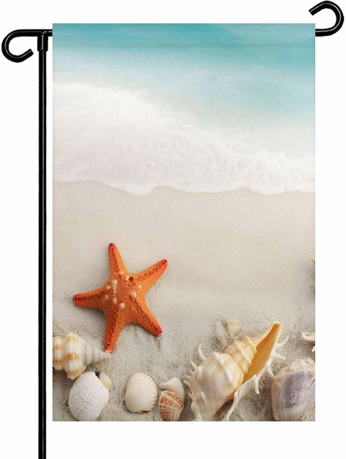 Coastal Ocean Beach Garden Flag 12x18 Double Sided Sea Waves Starfish ...