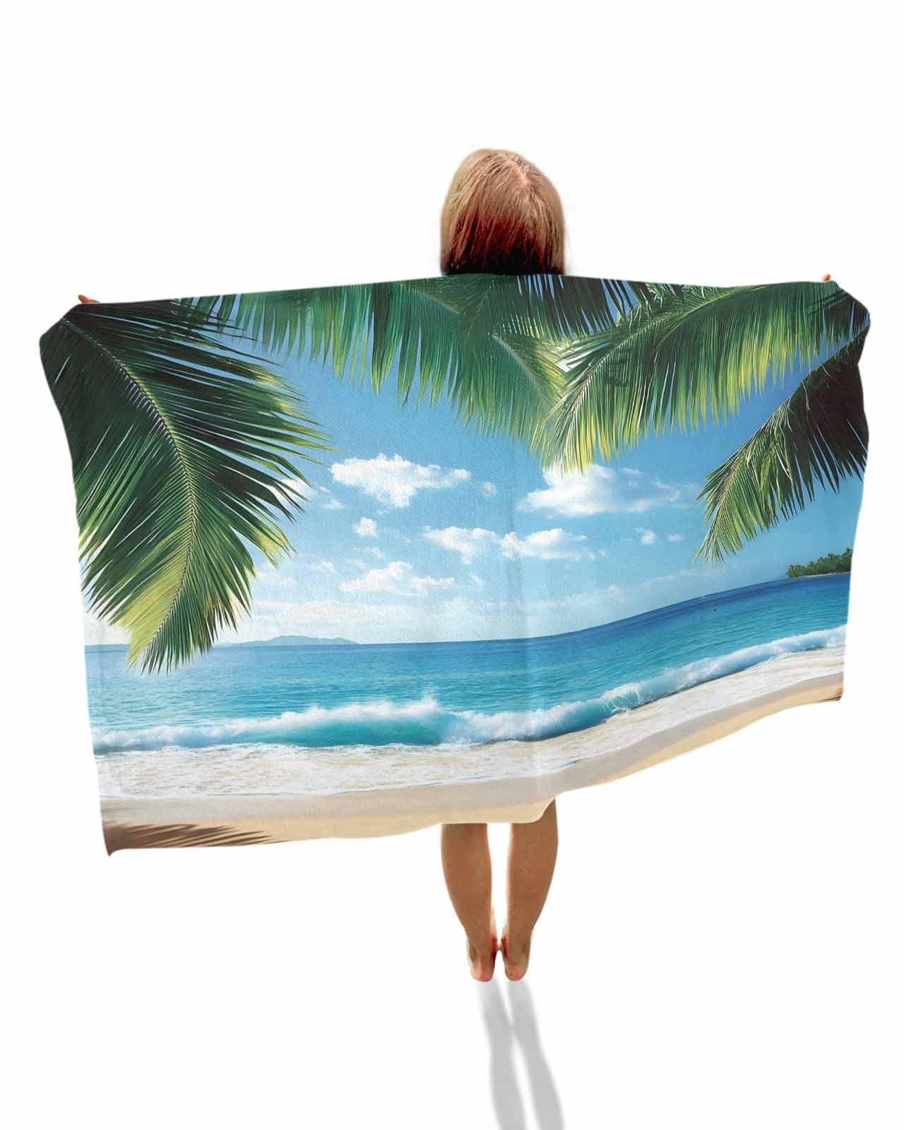 Coastal Ocean Beach Towels Oversized Super Absorbent, Sandy Beach ...