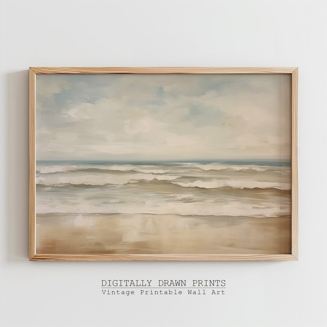 Coastal Ocean Beach Wall Art, Neutral Seascape, Neutral Summer Print ...