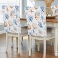 Coastal Ocean Chair Back Covers, Blue Yellow Coral Starfish Shell ...