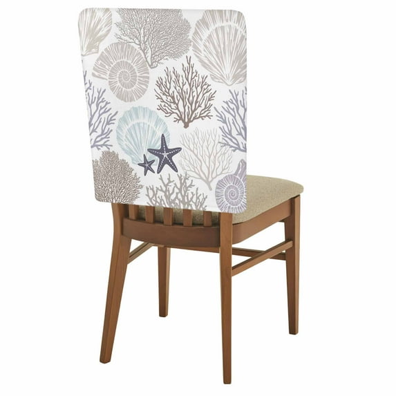 Coastal Ocean Chair Back Covers Set of 1, Starfish Shell Coral Modern ...