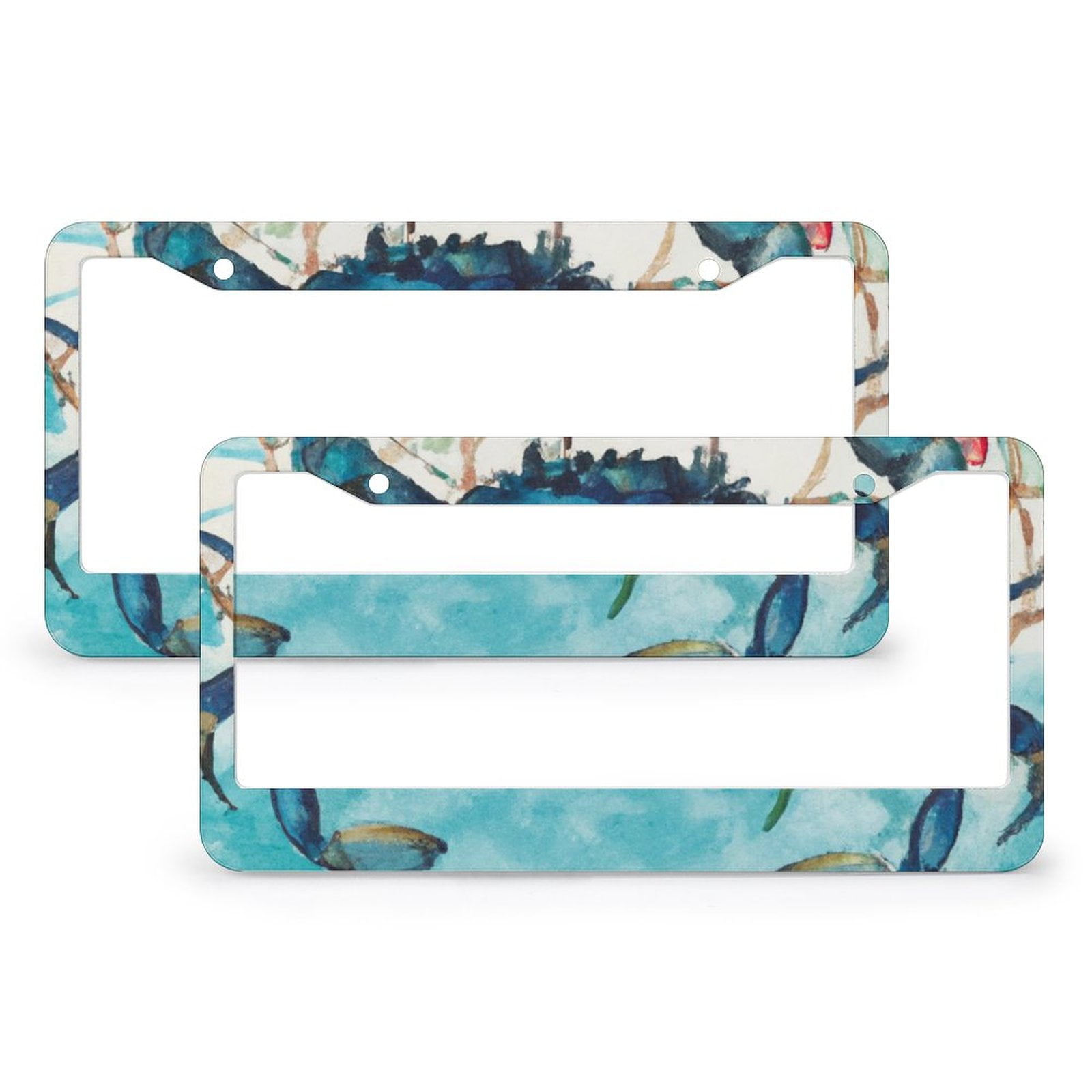 Coastal Ocean Crab License Plate Cover 2 Pieces Sea Underwater World ...