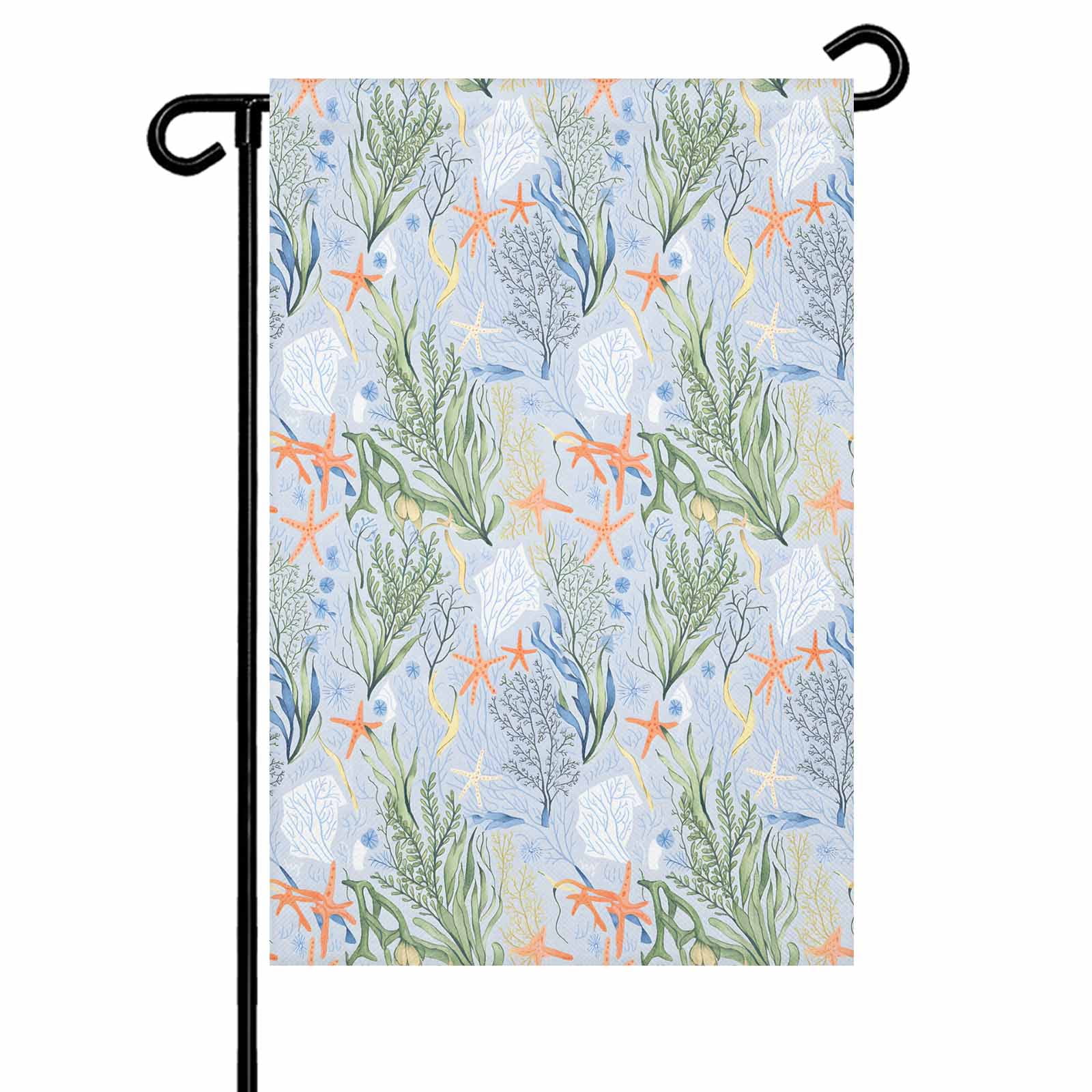 Coastal Ocean Garden Flags for Outside Coral Starfish Pattern Double ...