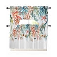 Coastal Ocean Kitchen Curtain and Valance Set 3 Pieces, Rod Pocket ...