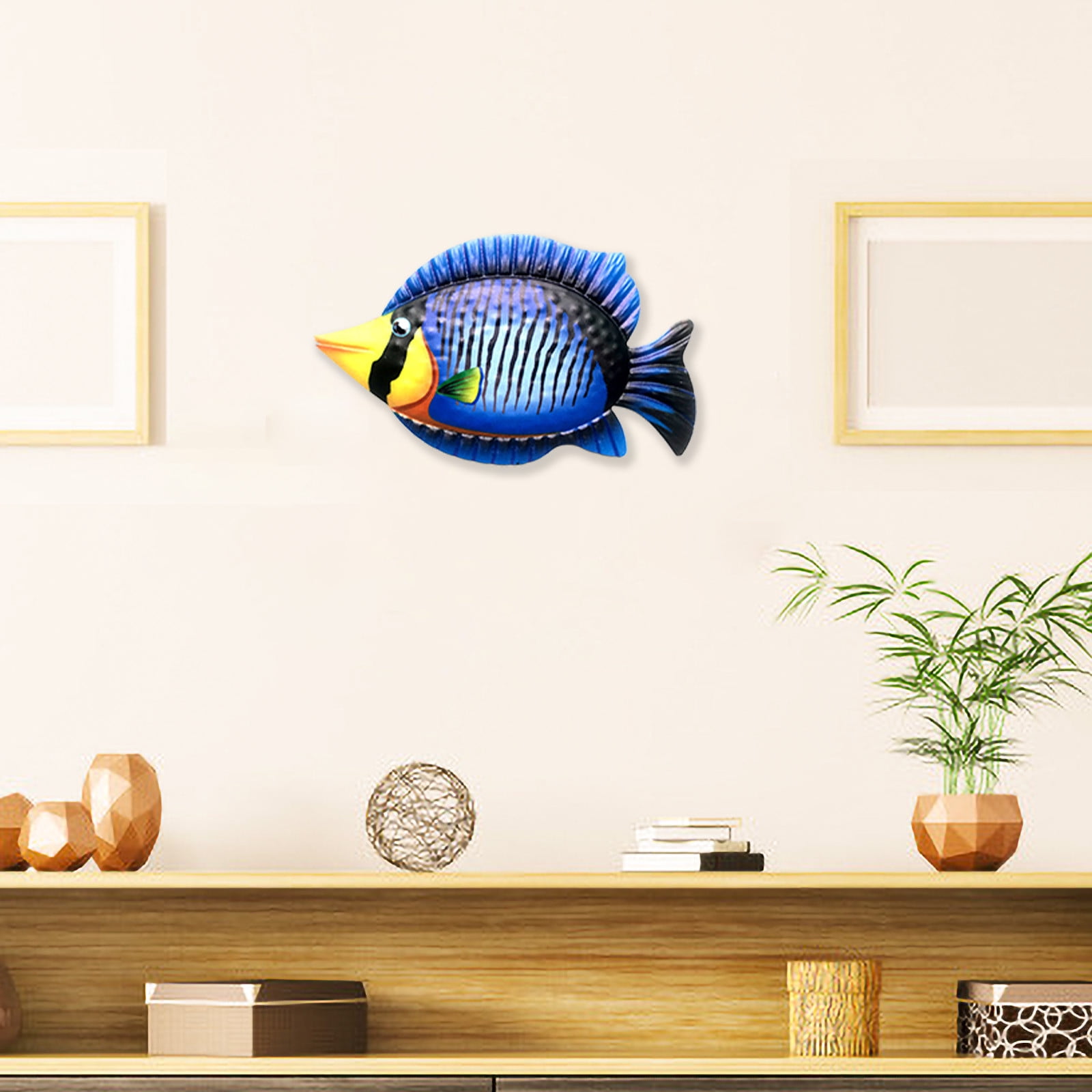 Coastal Ocean Metal Fish Wall Decor, 50"x 20" Large 3D Fish Wall ...