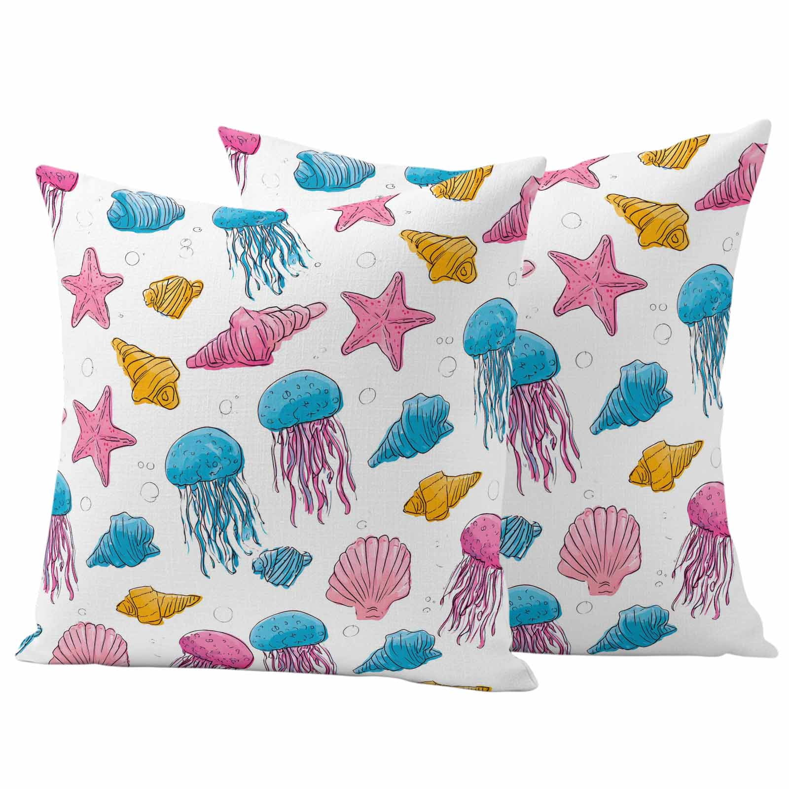 Coastal Ocean Outdoor Waterproof Pillow Covers, Summer Watercolor ...