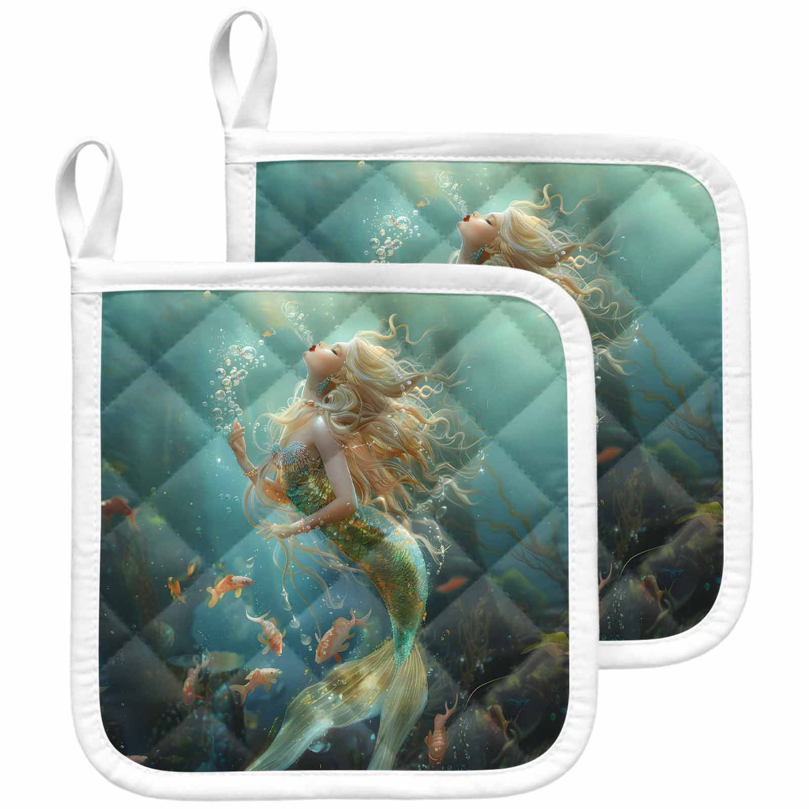 Coastal Ocean Pot Holders for Kitchen Heatproof Potholder, 2 Pack ...