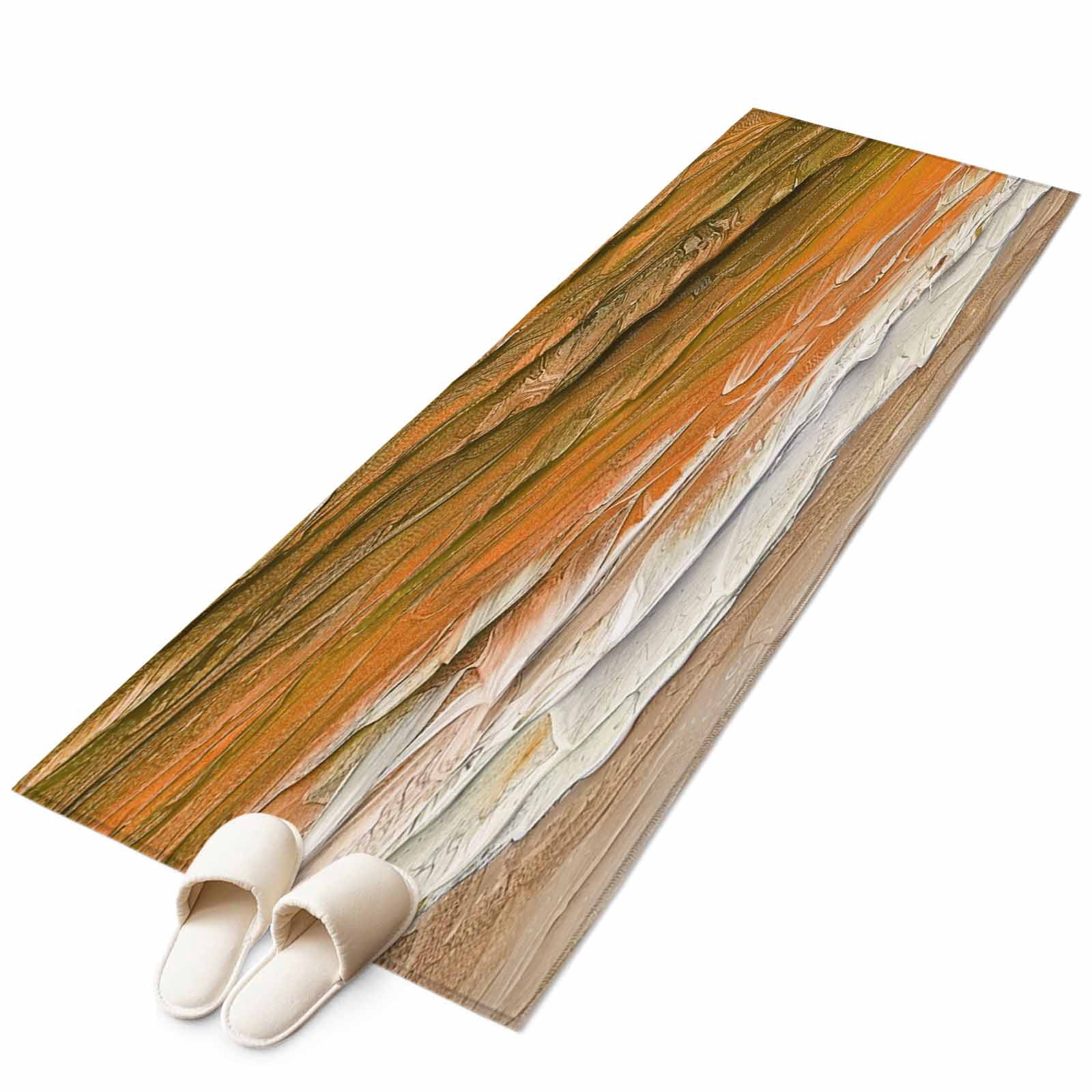 Coastal Ocean Rectangle Area Rug 2x6 ft Beach Dark Orange Waves ...
