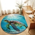 Coastal Ocean Sea Turtle Round Area Rug 3ft,Living Room Rug Non-Slip ...