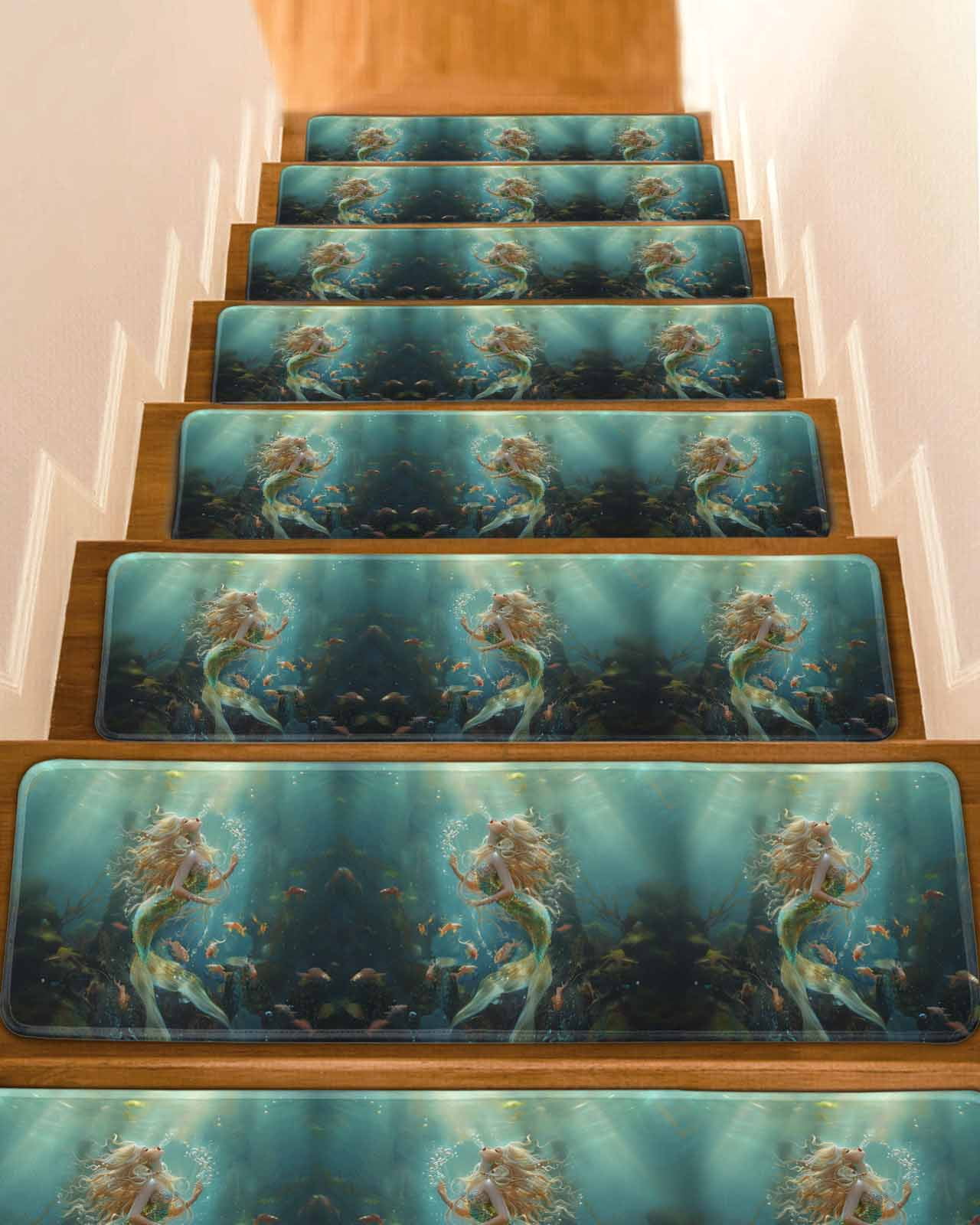 Coastal Ocean Stair Treads for Wooden Steps Indoor Runner Rug Carpet ...