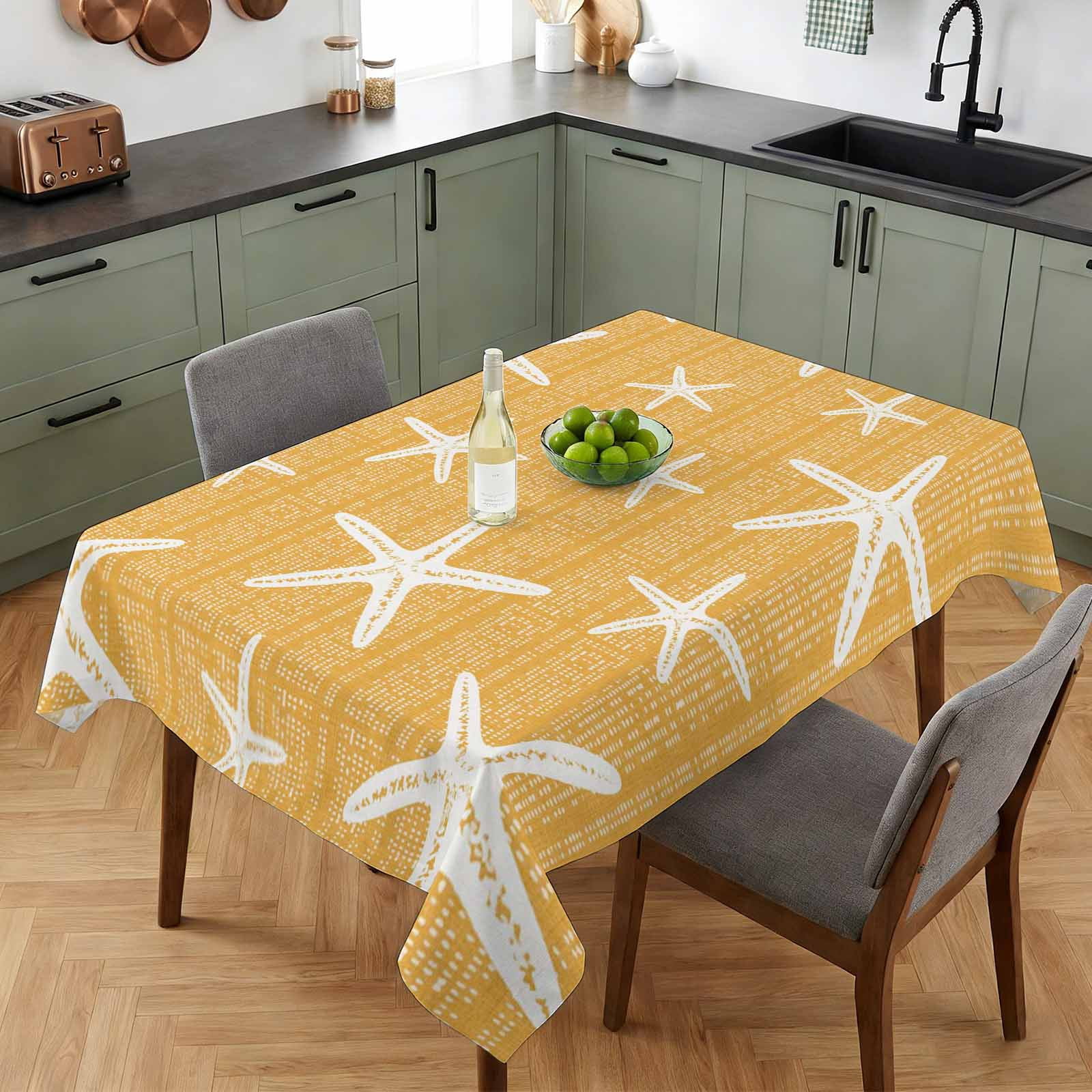Coastal Ocean Starfish Seamless Table Cloth 52x70in, Waterproof ...