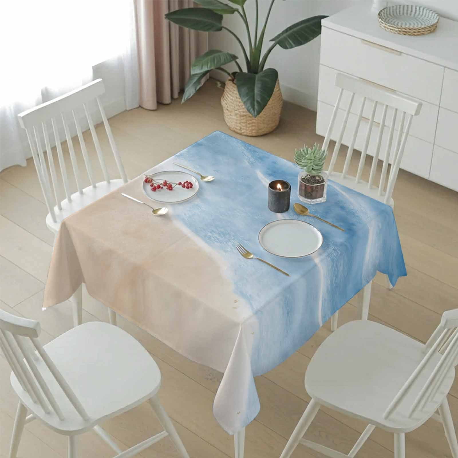 Coastal Ocean Wave Seaside Table Cloth 54x54in, Waterproof Square ...