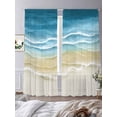 Coastal Ocean Wave Water Ripple Sheer Curtains 2 Panels Set Blue Brown ...