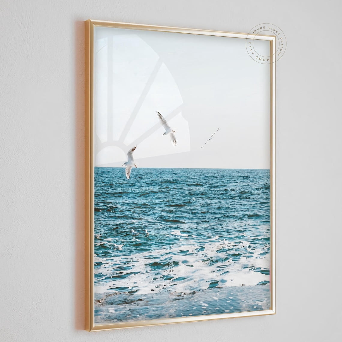 Coastal Ocean Waves Wall Art Coastal Photography Seagull Seascape ...